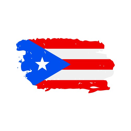 Isolated colored map of puerto rico with its flag Vector Image
