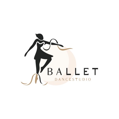 Ballet dance studio logo design silhouette Vector Image