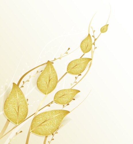 Foil gold leaves cartoon Royalty Free Vector Image