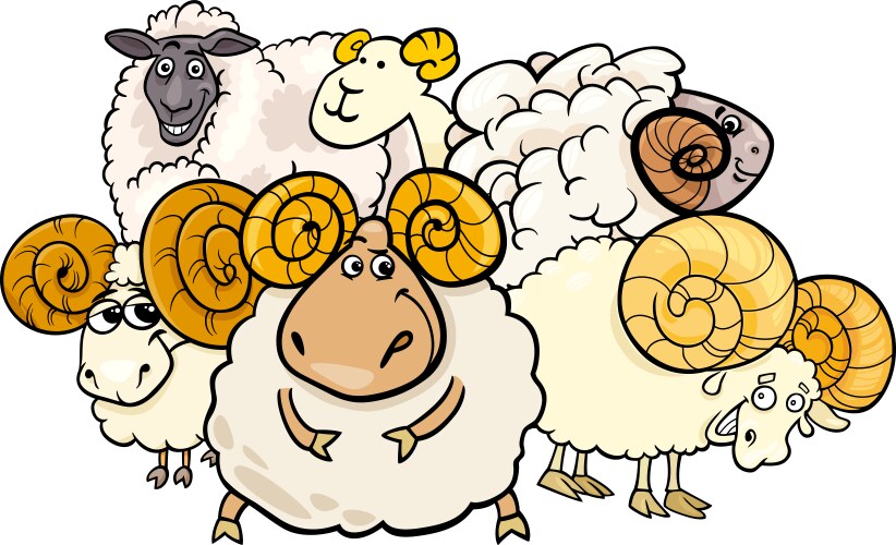 Cartoon sheep farm animal character Royalty Free Vector