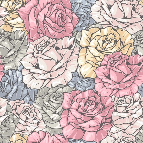 Roses pattern Royalty Free Vector Image - VectorStock
