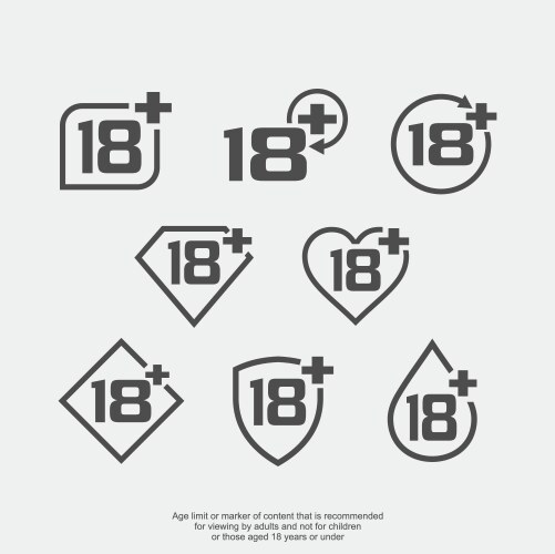 18 plus logo icon Royalty Free Vector Image - VectorStock