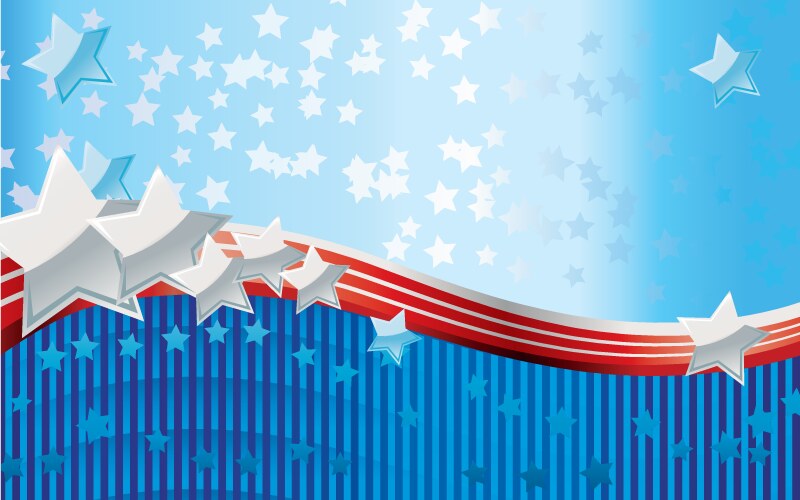 Independence day background with american flag Vector Image