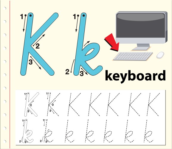 Letter K Tracing Vector Images (over 460)