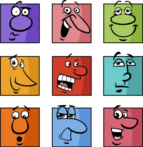 Character face cartoon Royalty Free Vector Image