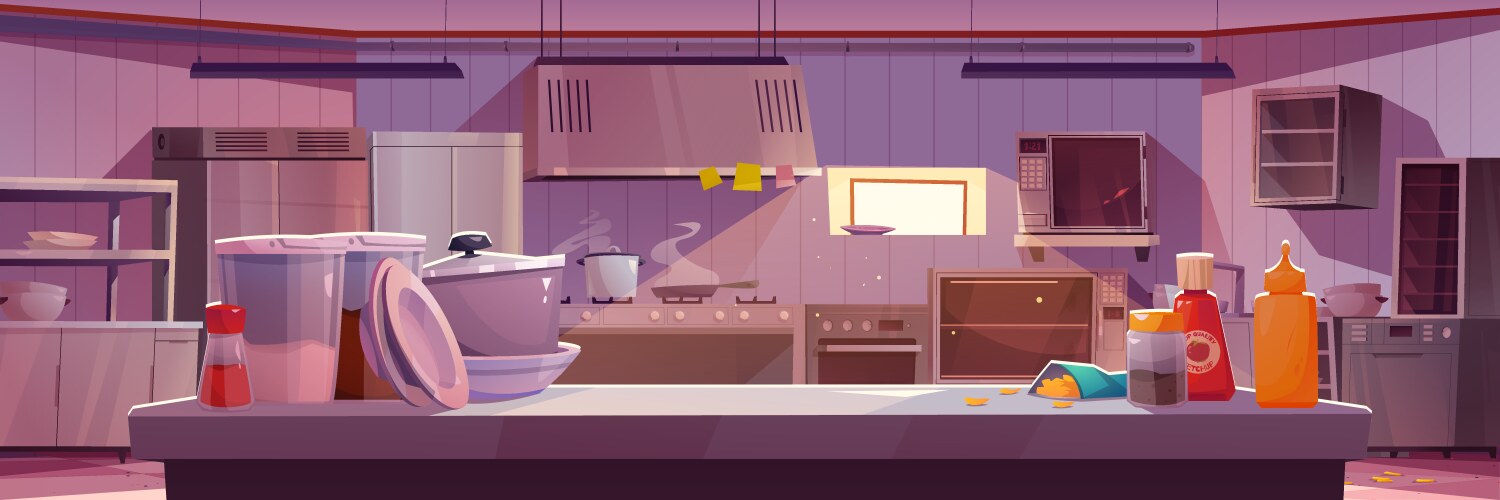 Restaurant Kitchen Vector Industrial Kitchen. Restaurant Modern