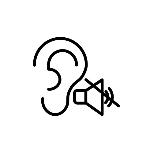 Ear deaf icon isolated on white background Vector Image