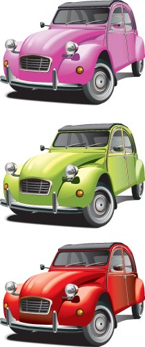 Colorful cartoon cars Royalty Free Vector Image