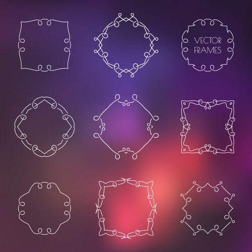 Various red color outline heart icons set Vector Image