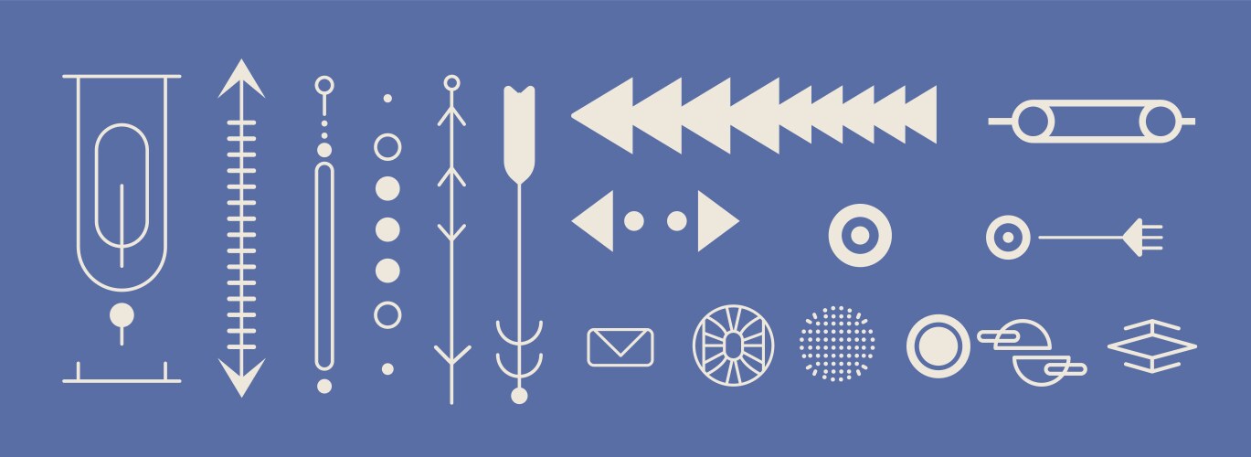 Geometric shapes set different figures and arrows Vector Image