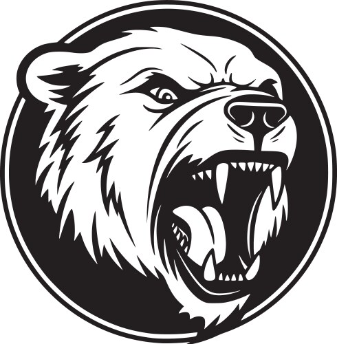 Angry bear attacking logo Royalty Free Vector Image