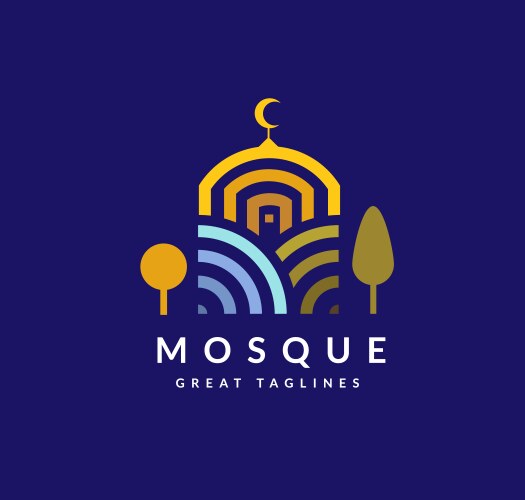 Linear mosque logo Royalty Free Vector Image - VectorStock