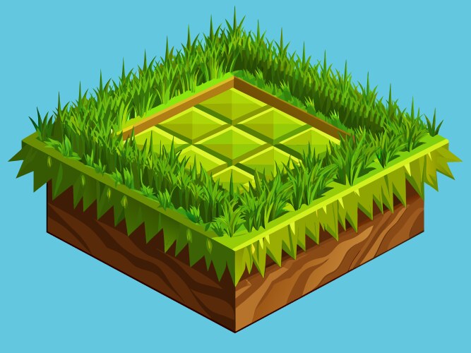 Rectangle of green fresh grass Royalty Free Vector Image