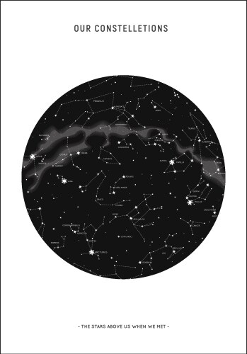 Northern hemisphere star map Royalty Free Vector Image