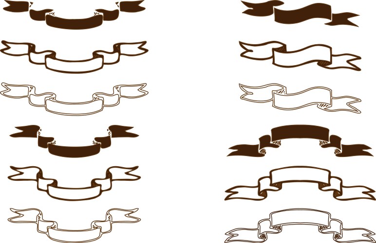 Hand-drawn banner scribble vintage scroll Vector Image