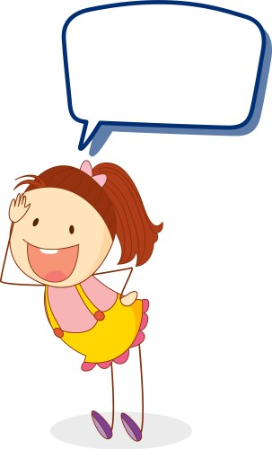 A girl and call out Royalty Free Vector Image - VectorStock