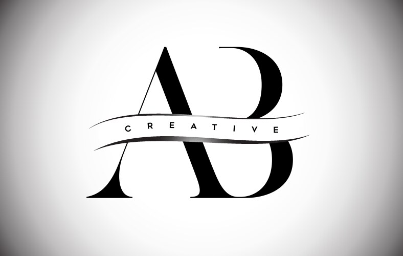 Ab letter with origami triangles logo creative Vector Image