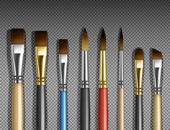 Realistic artist tools collection Royalty Free Vector Image