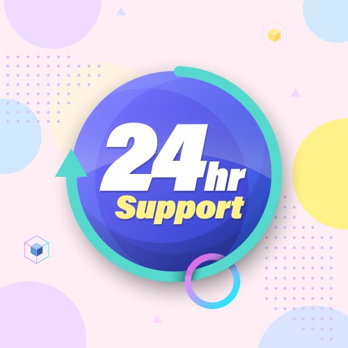 24 hours open services Royalty Free Vector Image