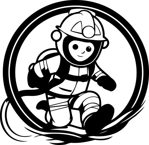 Fireman mascot logo design Royalty Free Vector Image