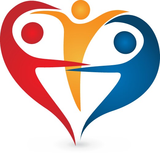 Couple shape love logo Royalty Free Vector Image