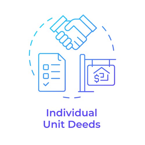 Individual unit deeds soft blue concept icon Vector Image