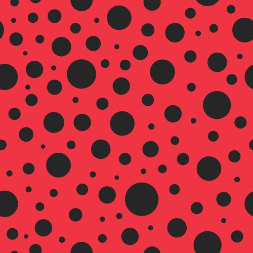 Tile pattern with black polka dots on red Vector Image