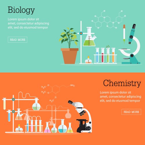 Diagnostic laboratory poster with lab equipments Vector Image