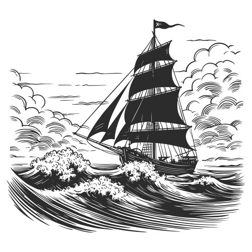 Ocean Clip Art Black And White Wave Clipart Vector Art, Icons, And