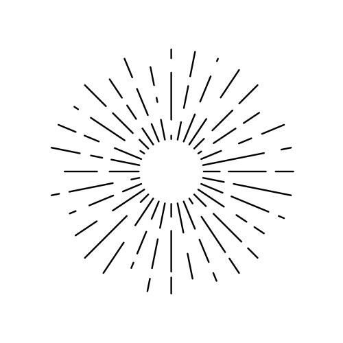 Sunbirst logo explosion light rays in decorative Vector Image