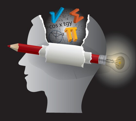 Student of mathematics smart solutions concept Vector Image