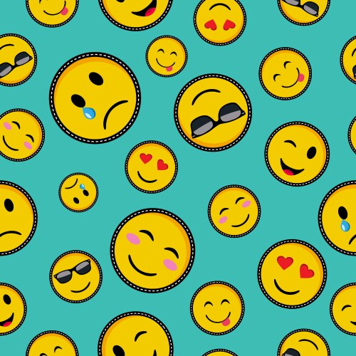 Emoji texture seamless pattern with funny Vector Image