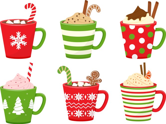 Cozy Winter Hot Drinks – Royalty-Free Vector | VectorStock