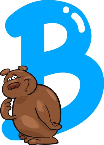 B for bear Royalty Free Vector Image - VectorStock