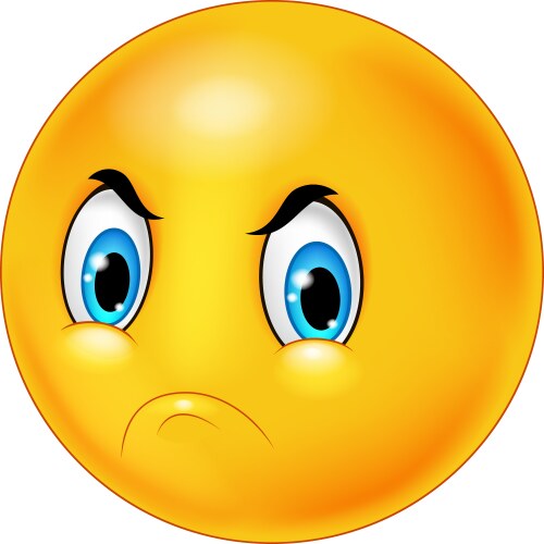 A sad crying emoticon smiley face character with t