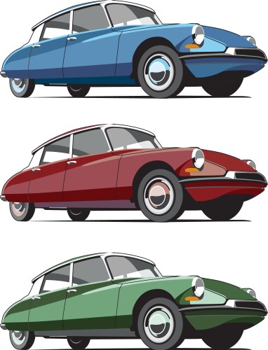 Vintage car set Royalty Free Vector Image - VectorStock