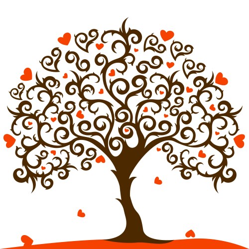 Love tree red color Royalty Free Vector Image - VectorStock