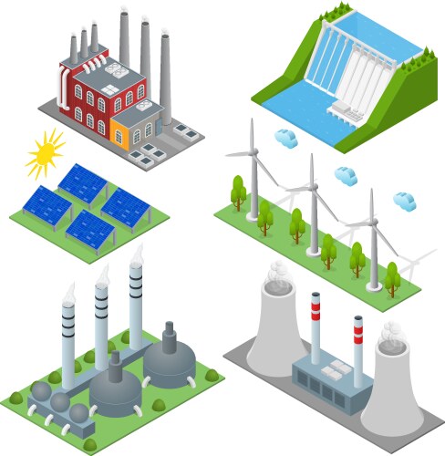 Renewable Energy Isometric Composition Royalty Free Vector