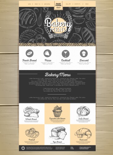 Bakery hand drawn posters vintage bread menu Vector Image