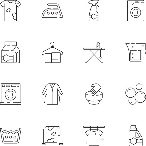Laundry icon set Royalty Free Vector Image - VectorStock