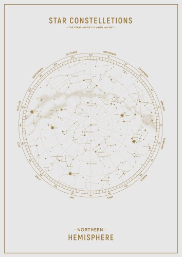Northern hemisphere star map Royalty Free Vector Image