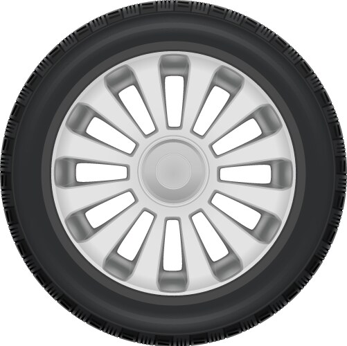 Realistic car wheels set Royalty Free Vector Image