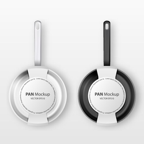Pan dishes realistic Royalty Free Vector Image