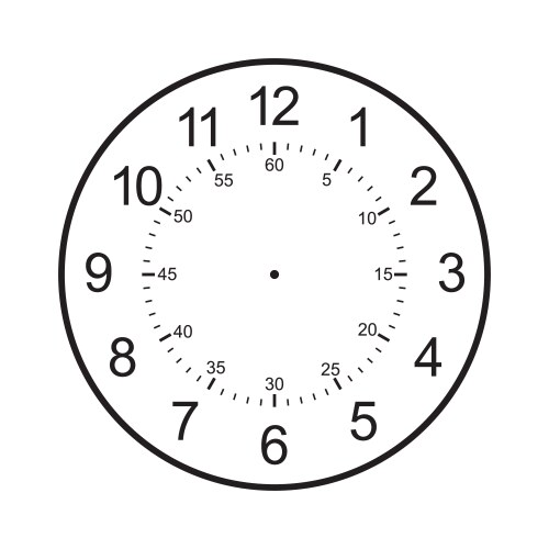 Clock face inside human eye hand drawn Royalty Free Vector