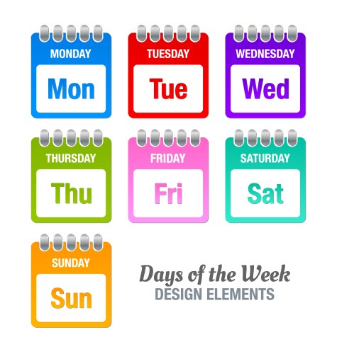 Days of the Week Vector Images (over 100,000)