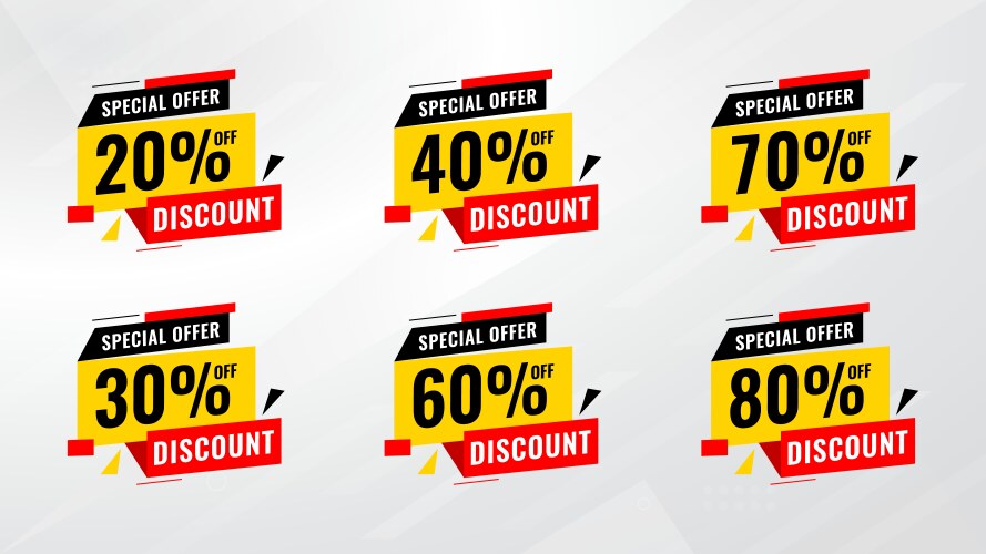 Discount sale labels template Royalty Free Vector Image