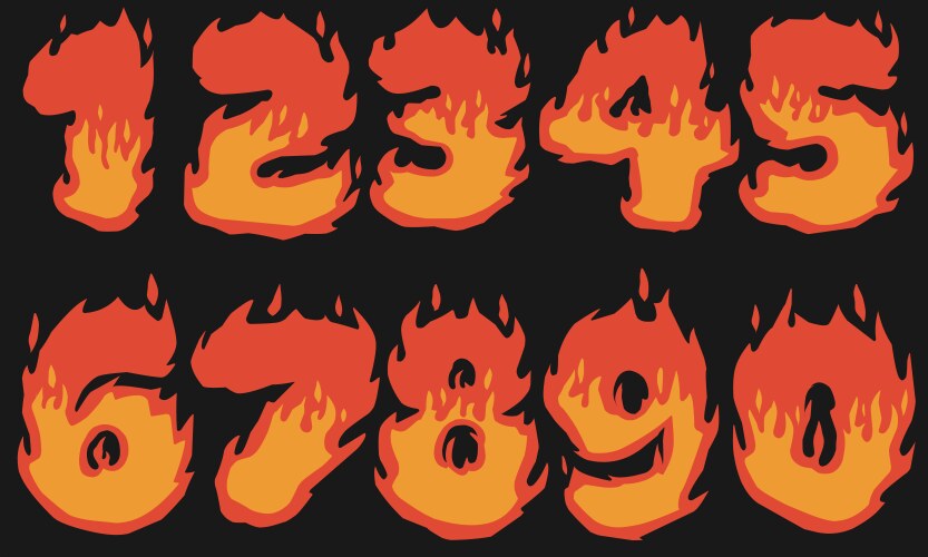 Flame font alphabet Royalty Free Vector Image - VectorStock