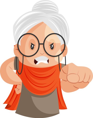 Grandmother talking wise old woman granny Vector Image