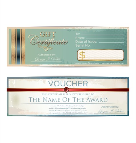Luxury yellow gold cheque template with vintage Vector Image