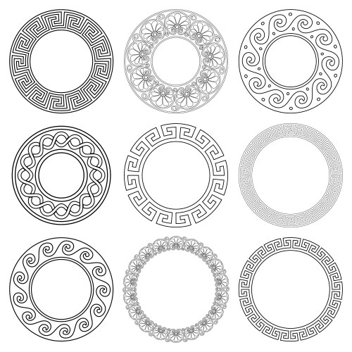Ancient greek pattern - seamless set Royalty Free Vector